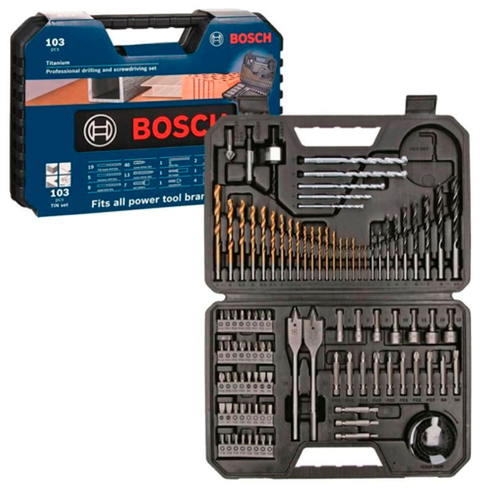 Kit de Acessórios Bosch 103 Peças com Maleta - Diafer