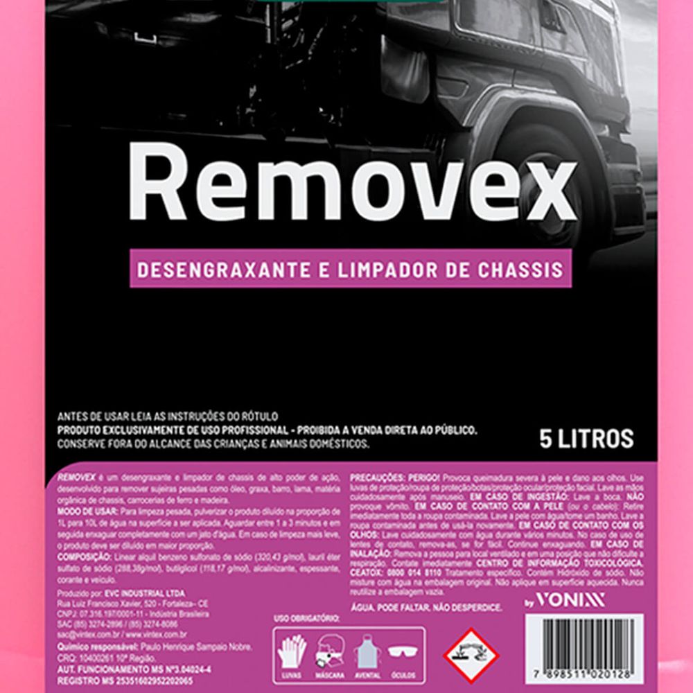 Removex Vintex Vonixx Desengraxante Limpa Chassis 5 Litros - Diafer