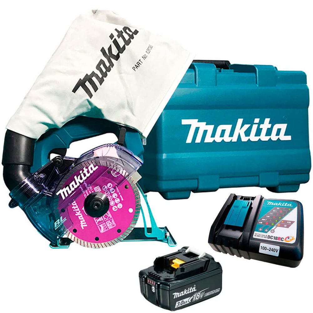 Serra Mármore Makita DCC500RF-P 18V com Bateria Carregador e Maleta ...