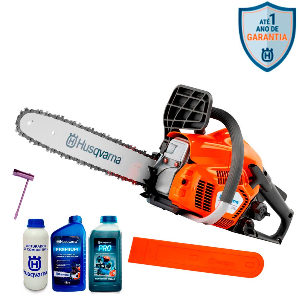 Kit Motosserra Husqvarna 120 14 pol com Óleos e Misturador - Diafer