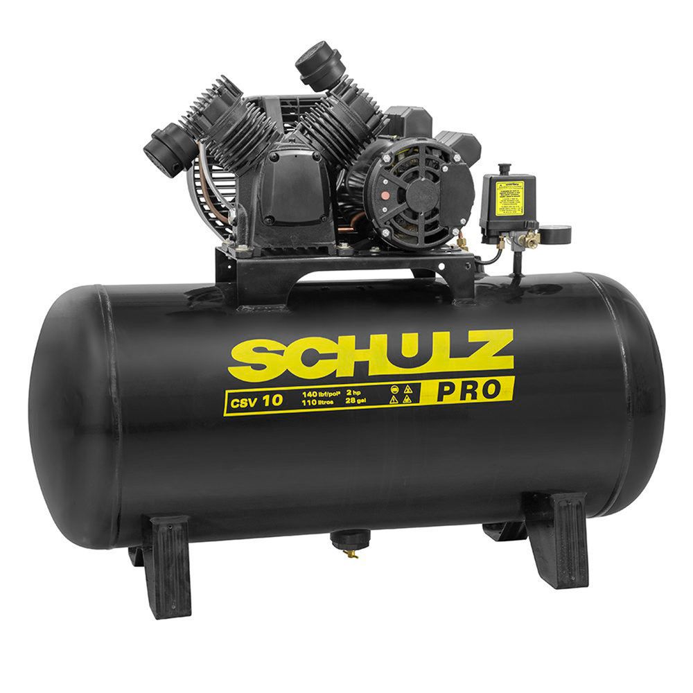 Compressor de Ar Schulz CSV10/110 PRO 2HP 10 Pés 110 Litros - Diafer